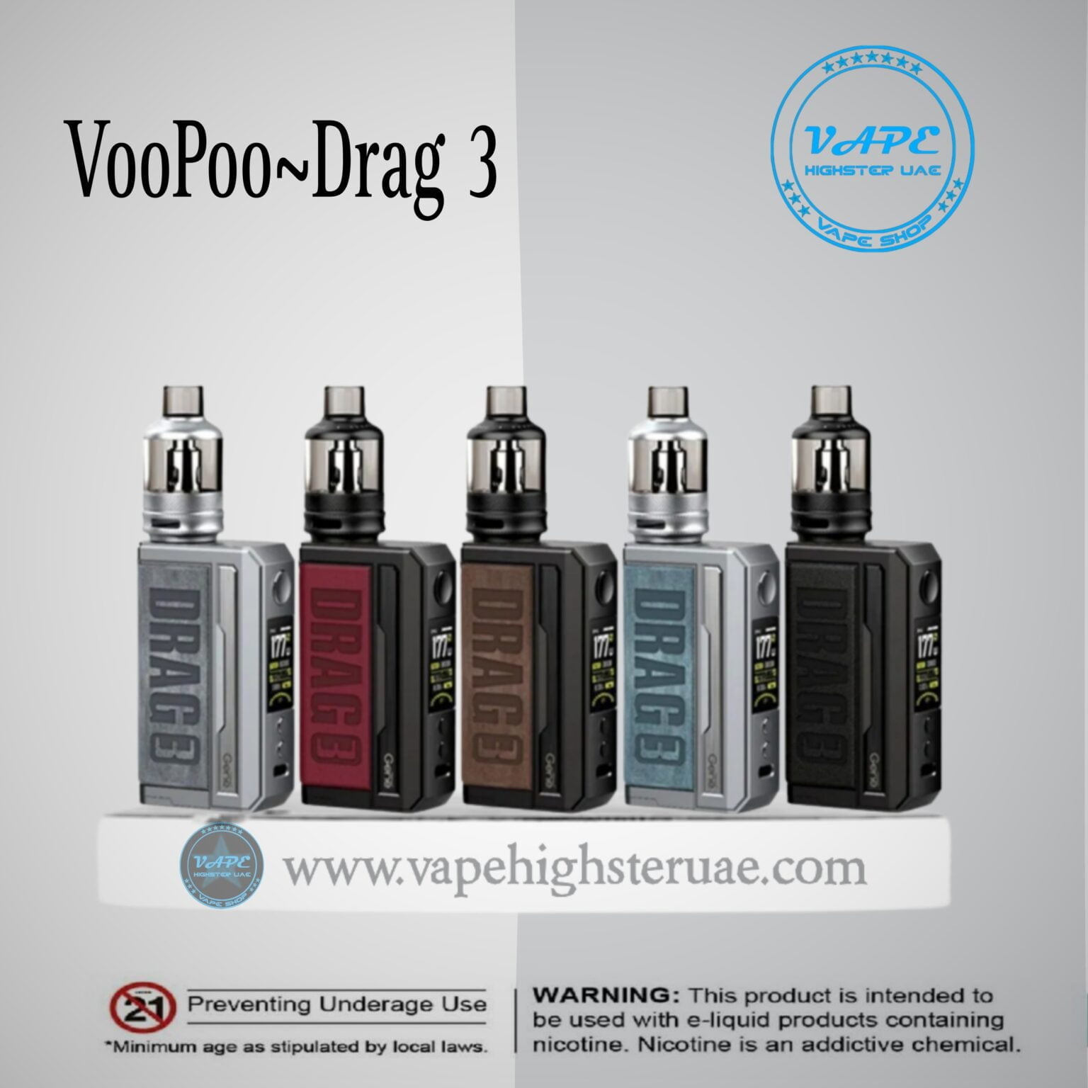 VooPoo Drag 3 Starter Kit 177W with TPP Pod Tank | Vape Highster Uae