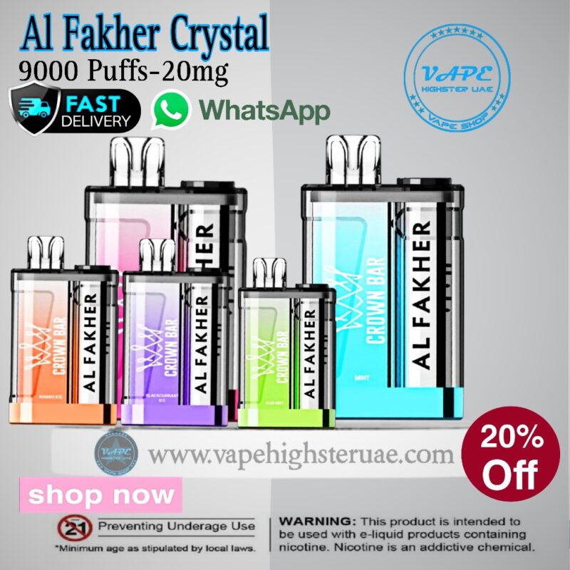 Al Fakher Crystal 9000 Puffs Crown Bar Disposable Vape | Vape Highster Uae