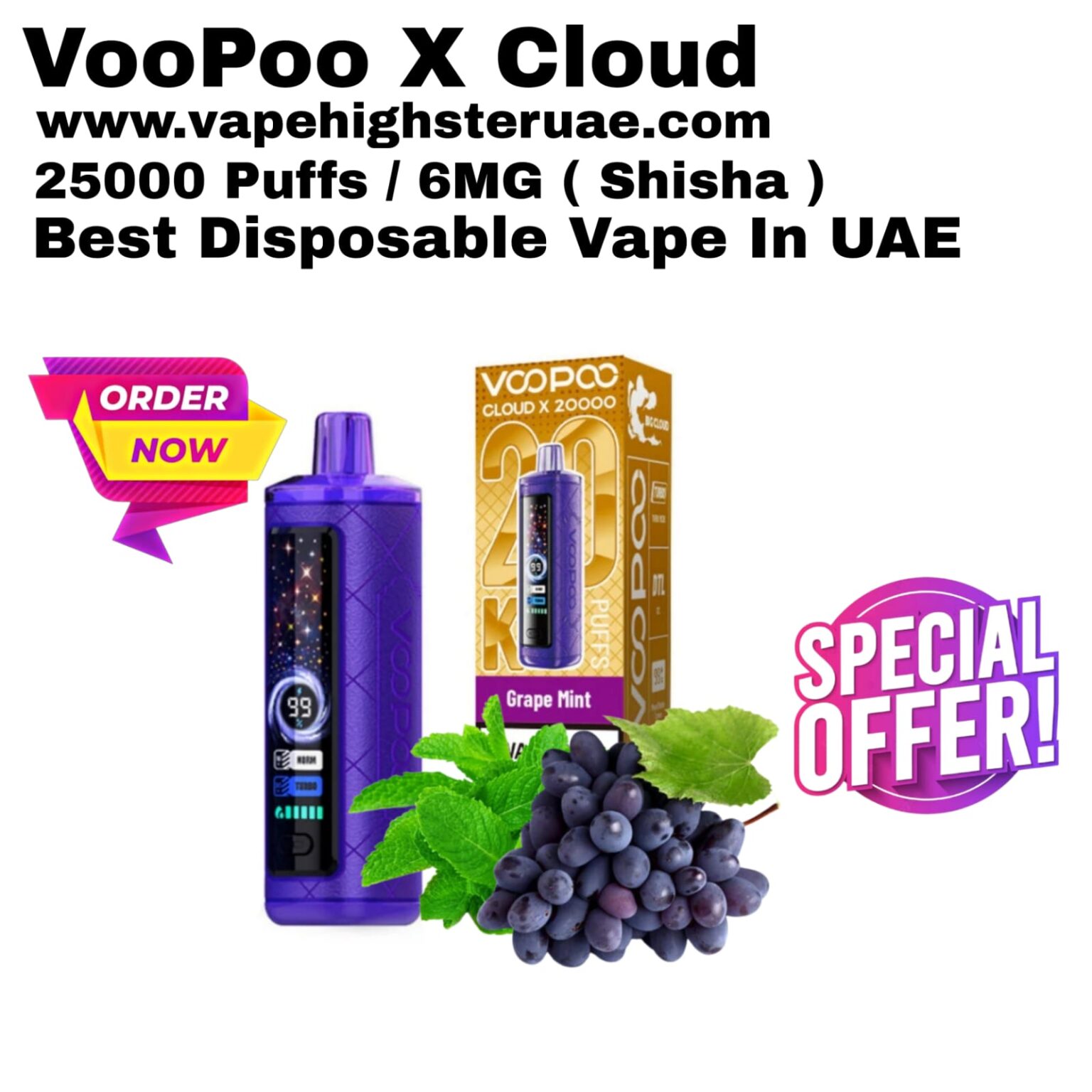 VooPoo Cloud X 20000 Puffs 6MG Best Disposable Vape In UAE